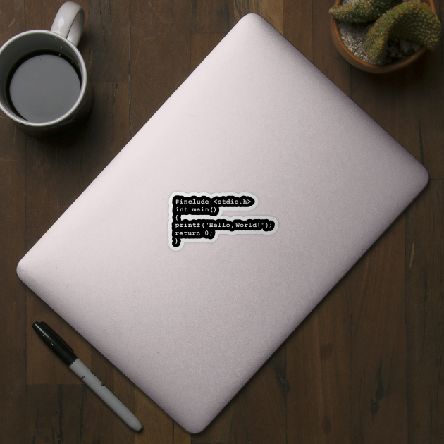 Hello World C Programming Language Coding Programming Sticker
